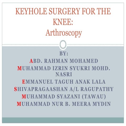 Brief Presentation on Keyhole Surgery | PPTX