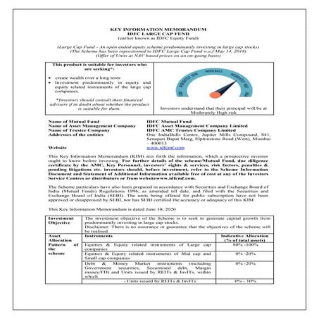 Key information memorandum | PDF