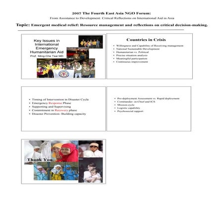 Key issues in international emergency humanitarian aid | DOC | Business ...