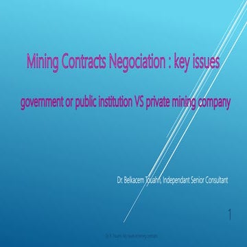 Key issues of mining contracts, Dr. B_Touahri, | PPTX