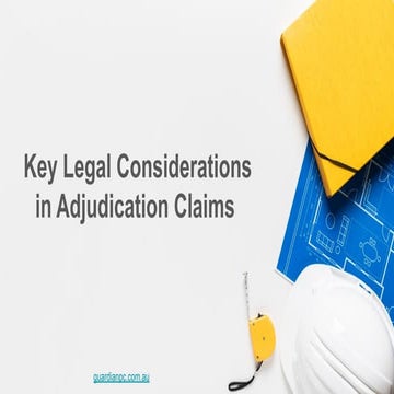 Key Legal Aspects of Adjudication Claims | PDF