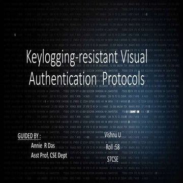 Keylogging resistant visual authentication Protocols | PPTX