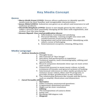 Key concepts of media studies | PPTX