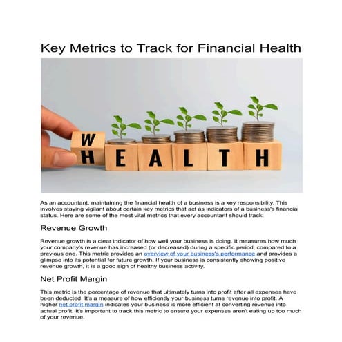 Key Metrics to Track for Financial Health | PDF