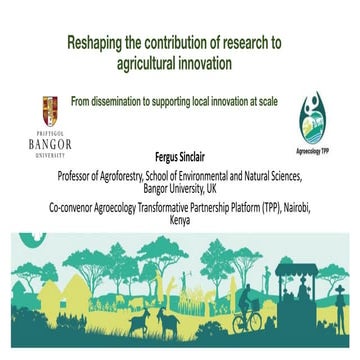 Reshaping the contribution of research to agricultural innovation From ...