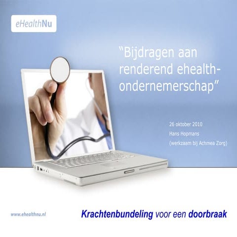 Keynote 2 Hans Hopmans | PPT | Healthcare Industry | Industries