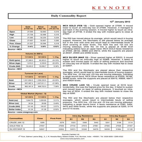 Keynote commodity daily report 120112 | PDF
