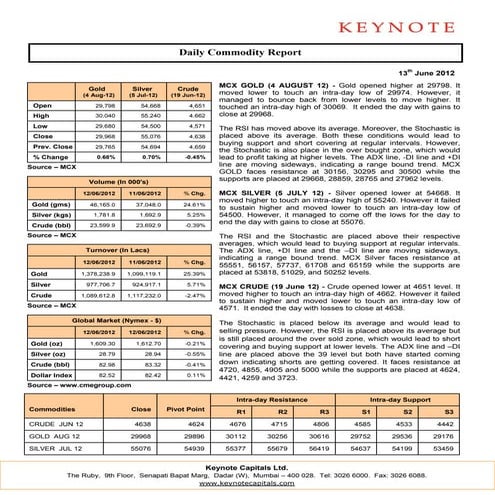 Keynote commodity daily report 130612 | PDF