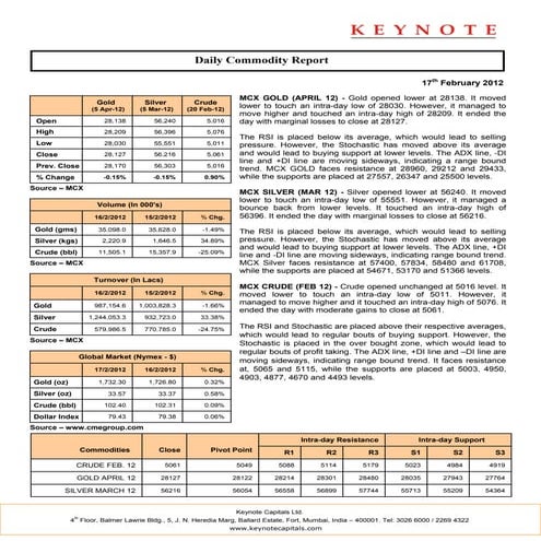 Keynote commodity daily report 170212 | PDF