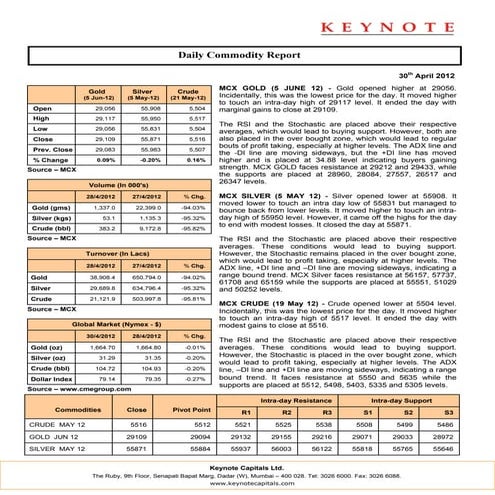 Keynote commodity daily report 300412 | PDF