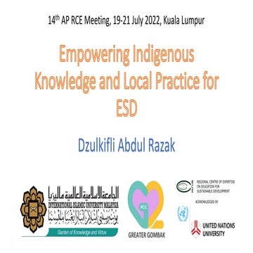 Keynote: Empowering Indigenous Knowledge and Local Practice for ...