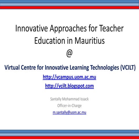 Innovative Approaches for in-service Teacher Training in Mauritius | PPTX