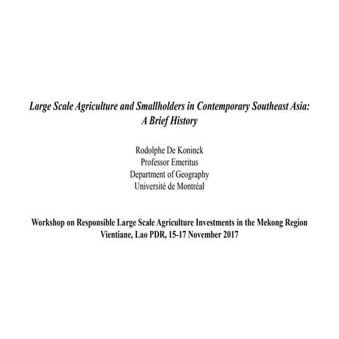 Keynote rodolphe dekoninck_largescale-smallholder-sea-brief-history_v1 ...
