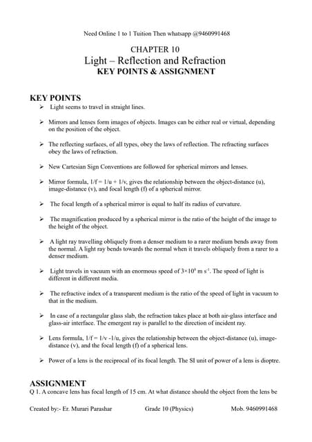 Light grade 10 notes | PDF