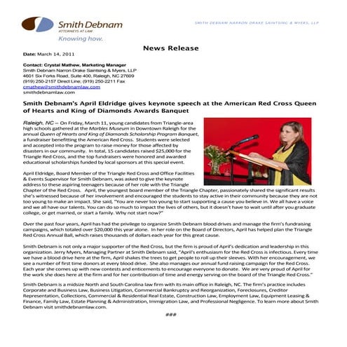 Keynote Speech Press Release 3.2011