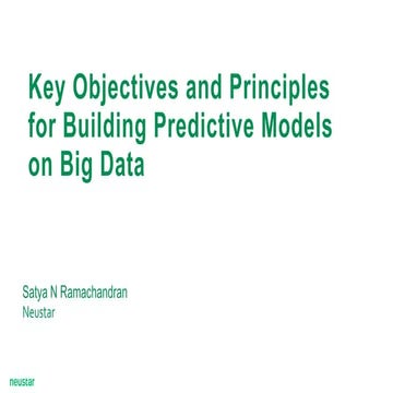 Key objectives and principles for building predictive models on big ...