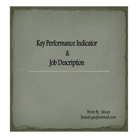Key performance indicator & job description | PDF