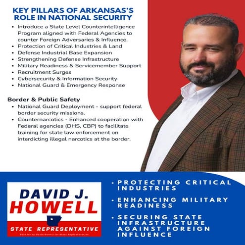 David Howell's Key Pillars of Arkansas's role in National Security | PDF