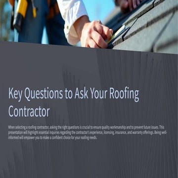 Key Questions to Ask Your Roofing Contractor — Pro Roofing Brisbane | PDF