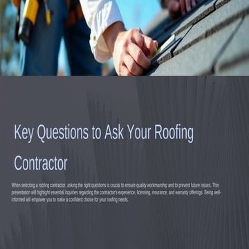 Key Questions to Ask Your Roofing Contractor — Smart Roof Restoration ...