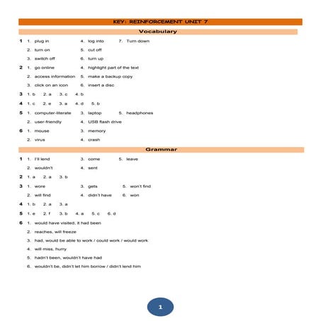 Key. unit 2. reinforcement | DOCX