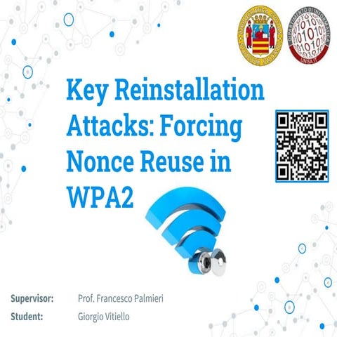 Key reinstallation attacks forcing nonce reuse in wpa2 | PPTX