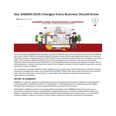 Key SA8000 2026 Changes Every Business Should Know. | PDF