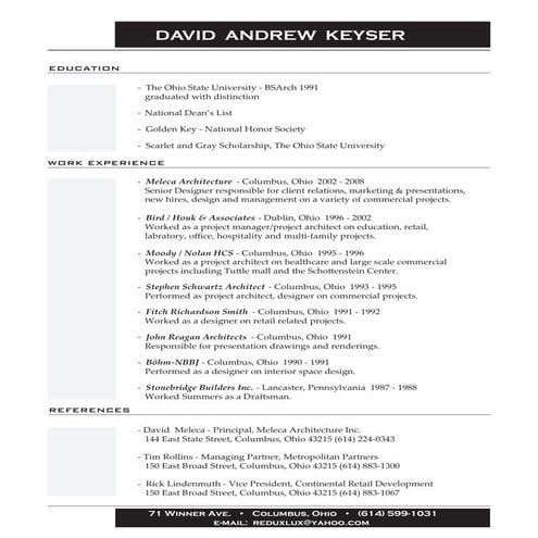 David Keyser, Design architect at Lusk architecture