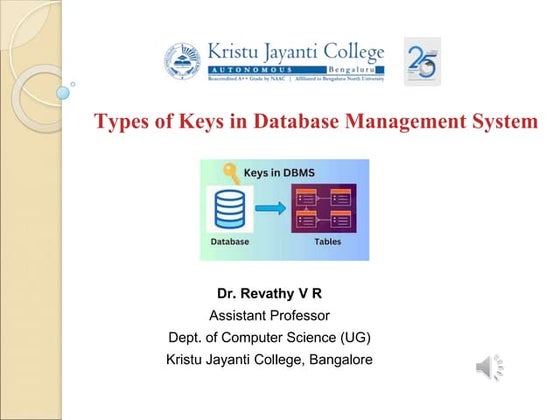 DBMS: Types of keys | PPTX