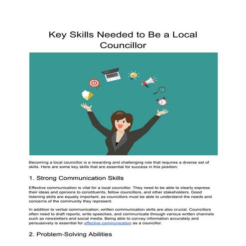 Key Skills Needed to Be a Local Councillor | PDF