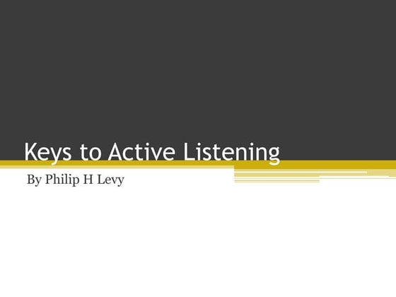 Power of listening | PPTX
