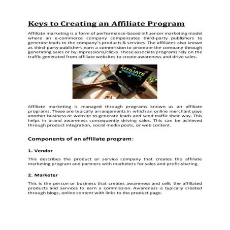 Keys to creating an affiliate program | DOCX