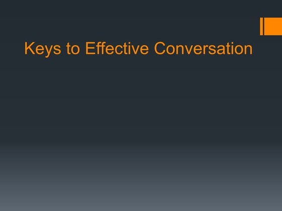 Etiquette and conversational skills | PPTX | Family and Relationships