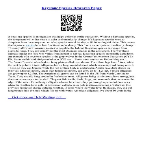 Keystone Species Research Paper | PDF
