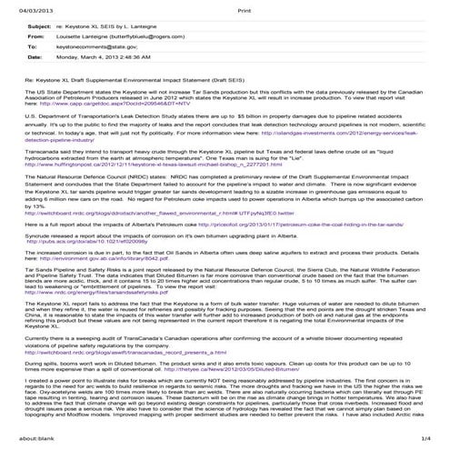 Keystone XL Feedback | PDF