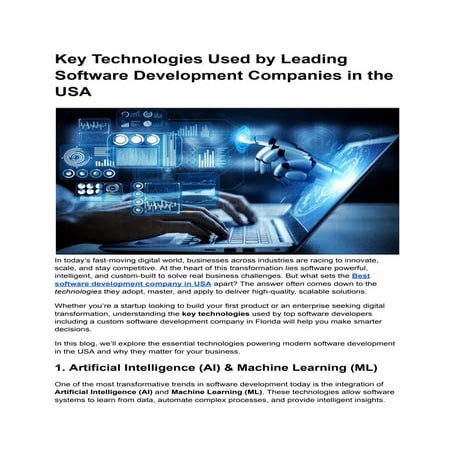 Key Technologies Powering Leading Software Development Companies in the ...