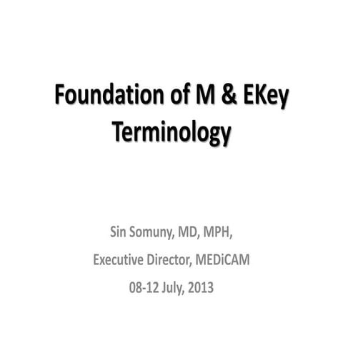 Key Terminology M&E | PPTX