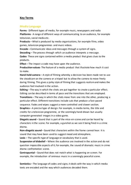 Tv Drama Definitions | PDF