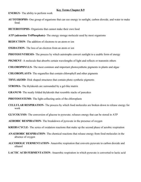 EARTH AND LIFE SCIENCE CHAPTER 6 BIOENERGETICS | PPTX | Chemistry | Science
