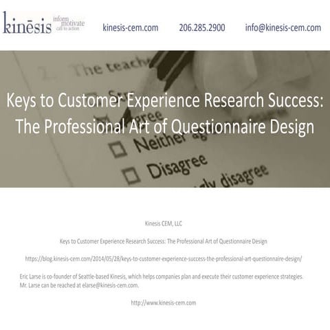 Key to Customer Experience Research Success: The Professional Art of ...