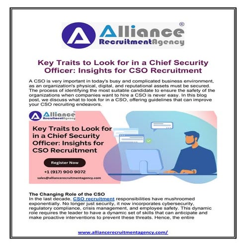 Key Traits to Look for in a Chief Security Officer Insights for CSO ...