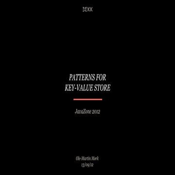 Patterns for key-value stores | PDF
