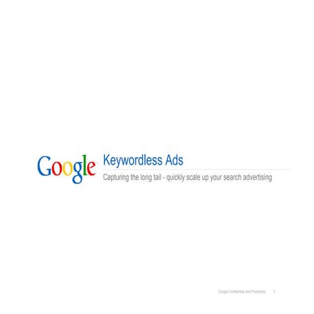 Google Adwords - Keywordless ads | PDF