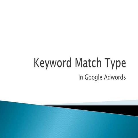 Google Adwords Keyword Match Type | PPT