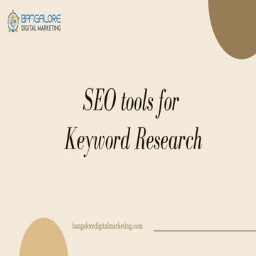 5 Best Keyword Research Tools to find high-ranking | PDF