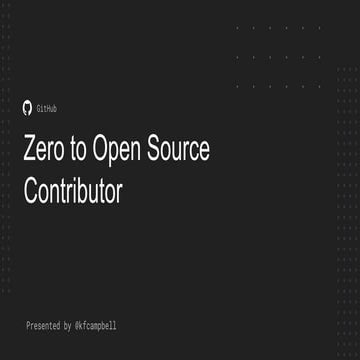 Zero to Open Source Contributor | PPT