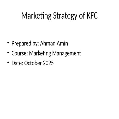 KFC_Marketing_strategy overview slides.. | PPTX