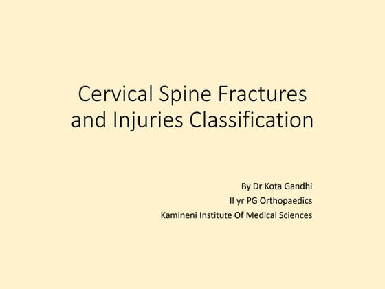 Classification of spinal fracture | PPTX | Death, Injury, or Military ...