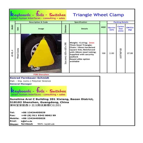Triangle Wheel Clamp | PDF | Automotive