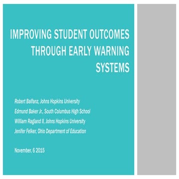 Improving Student Outcomes Through Early Warning Systems | PPTX